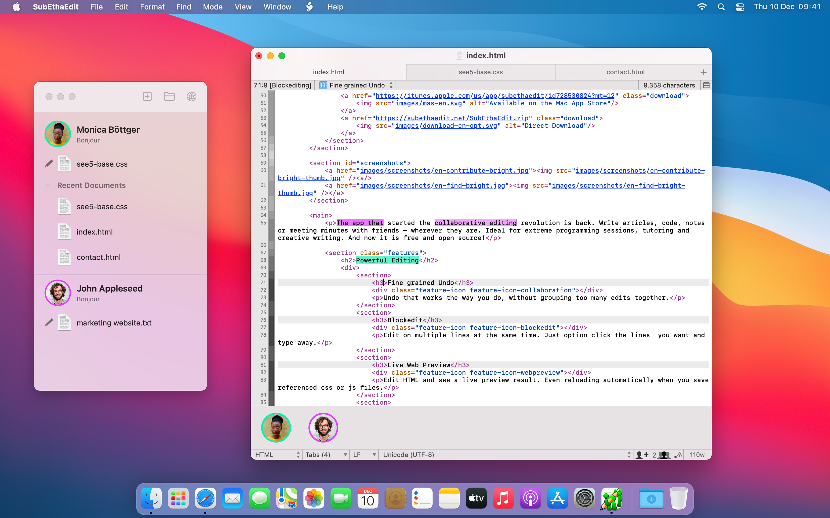 SubEthaEdit 5 Code Write Edit Together SubEthaEdit 5 Code Write Edit Together